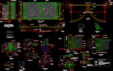 Metallic Gate 9 Meters Dwg Block For Autocad • Designs Cad