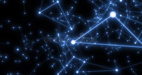Blue Abstract Background With Motion Plexus Of Dots And Lines Technology Social Networks