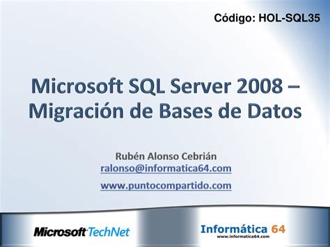 Ppt Microsoft Sql Server 2008 Migración De Bases De Datos