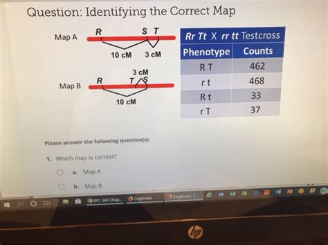 Solved Question Identifying The Correct Map R St Мар А Rr