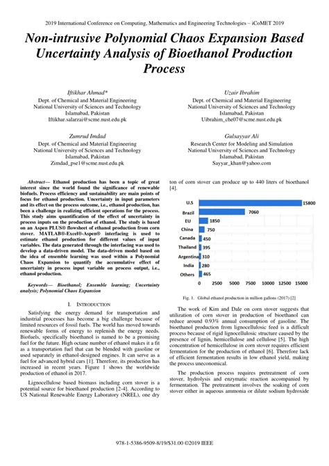 PDF Non Intrusive Polynomial Chaos Expansion Based Uncertainty Analysis Of Bioethanol