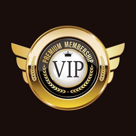 검은 배경에 고립 된 황금 배지 Vip 프리미엄 회원 디자인 프리미엄 벡터