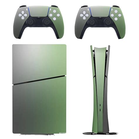 Abstract Texture Green Grey Gradient Ps5 Ps5 Slim Digital Disc Skin Sticker For Console And