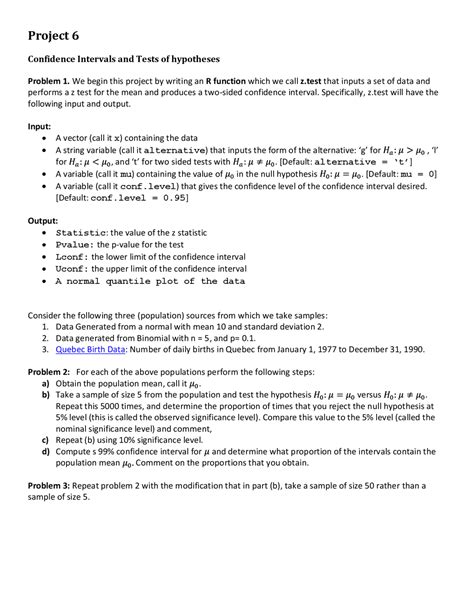Confidence Intervals And Tests Of Hypothesis Lecture Notes Math 338