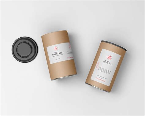 Free Paper Can Mockup Behance