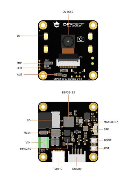 Ai Camera Module Esp32 S3 Ov3660 2mpx Wifibluetooth Dfrobot