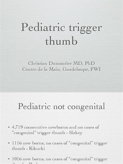 3 1 Pediatric Trigger Thumb Pdf Thumb Surgery
