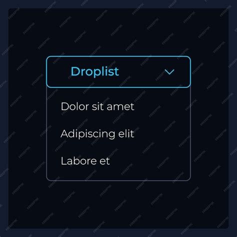 Premium Vector Activated Dropdown List Ui Element Template