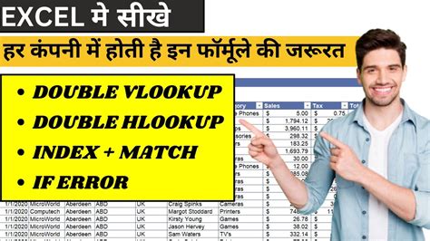Index Match Double Vlookup And Hlookup With Iferror Youtube