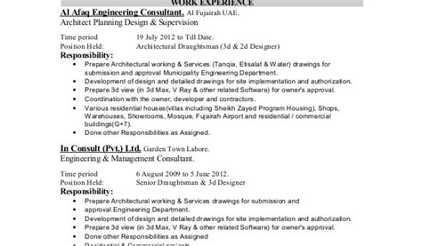 Sample Resume For Architectural Draftsman Draftsman Cv Williamson