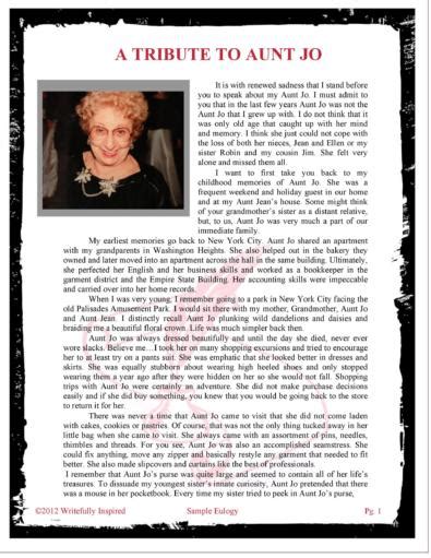 Best Eulogy Templates For Relatives or Friends ᐅ TemplateLab