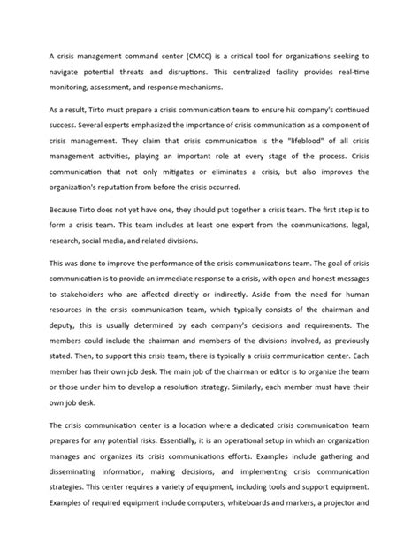 Crisis Comm Centre Pdf Crisis Management Communication
