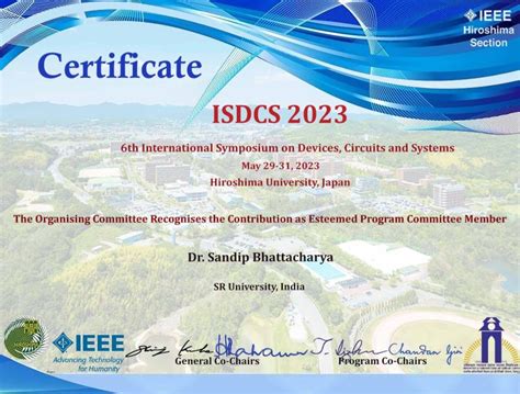 Dr Sandip Bhattacharya On Linkedin Recognition As A Pc Member At Isdcs 2023