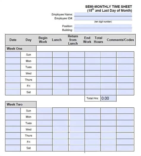 Monthly Timesheet Templates Excel Templates