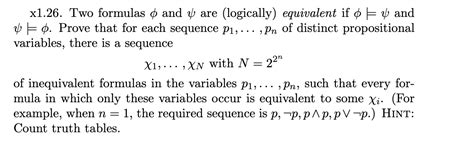 Solved X1 26 ﻿two Formulas φ ﻿and ψ ﻿are Logically