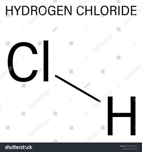 Hydrogen Chloride Hcl Molecule Chemical Structure Stock Vector Royalty Free 2141978337