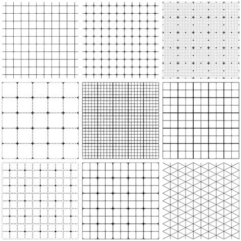 Premium Vector Set Of Graph Paper Lines And Dots Dotted Grid Paper
