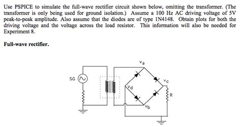 Solved Use Pspice To Simulate The Full Wave Rectifier