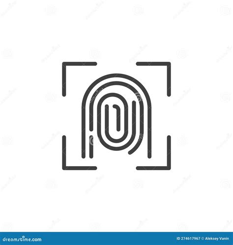 Fingerprint Biometric Verification Line Icon Stock Vector Illustration Of Design Line 274617967