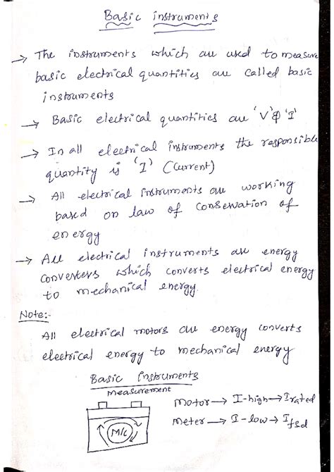 Electrical Measurement And Instrumentation Unit 1 Notes Basic Instruments The Instruments