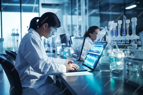 Premium Ai Image Genomics And Genetics Research Laboratory Scientist In A Modern Laboratory