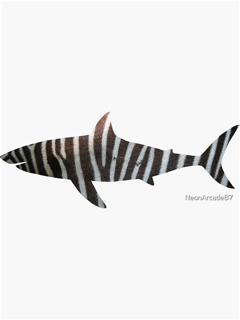 Zebra Shark Sticker By Neonarcade87 Redbubble