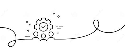 Teamwork Line Icon Business Workflow Sign Continuous Line With Curl Vector Stock Illustration