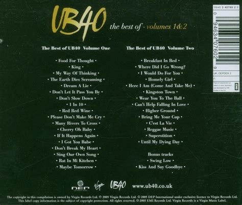 UB40: The Best Of UB40: Volumes 1 & 2 (2 CDs) – jpc.de