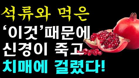 석류와 절대로 함께 먹지마세요 암과 치매에 걸릴 수 있습니다 석류와 먹으면 최악의 궁합 3가지와 건강지키는 최고의 음식 3
