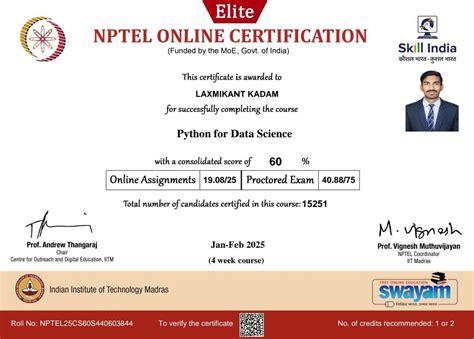 nptel pythonfordatascience iitmadras python datascience ai ml… laxmikant kadam