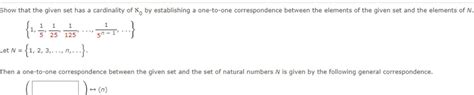 Answered Show That The Given Set Has A Cardinality Of No By Kunduz