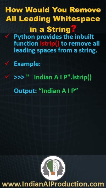25 How Would You Remove All Leading Whitespace In A String Python