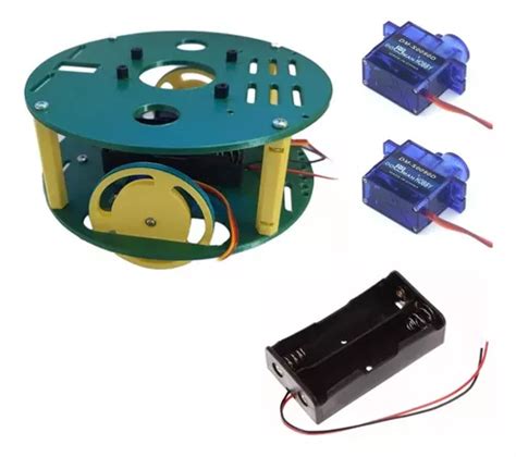 kit chassi redondo 2wd robô diy chassis robotica for arduino