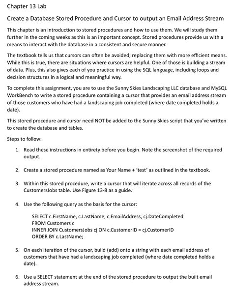 Solved Chapter 13 ﻿labcreate A Database Stored Procedure And