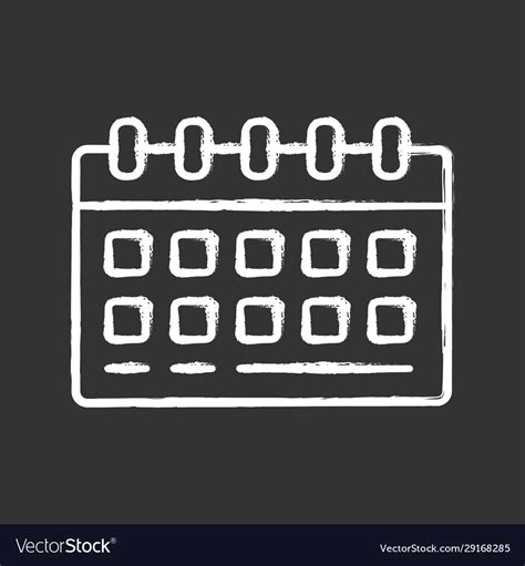 Wall Calendar Desk Planner Chalk Icon Business Vector Image