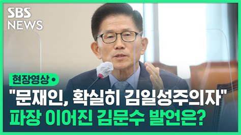 문재인 전 대통령 확실히 김일성주의자…파장 이어진 김문수 발언은 현장영상 Sbs Youtube