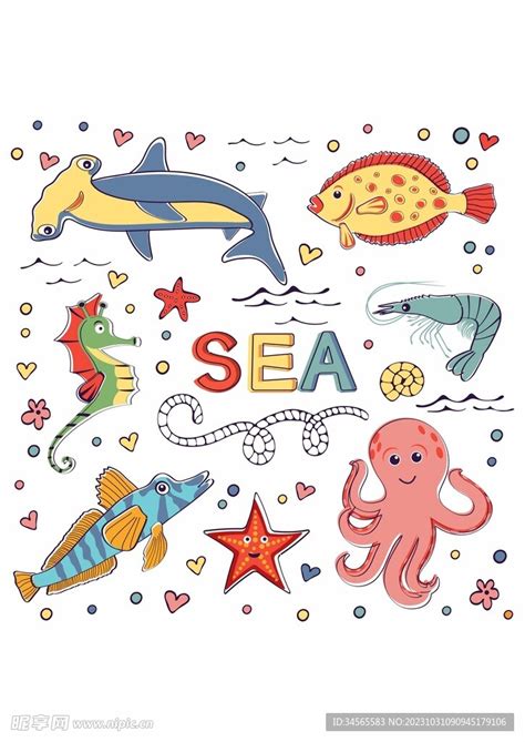 海洋生物 设计图 动漫人物 动漫动画 设计图库 昵图网