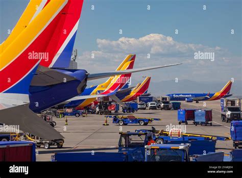 Denver Colorado Southwest Airlines Planes On The Ground At Denver