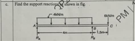 C Find The Support Reactions Shown In Fig Filo
