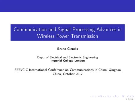 Pdf Communication And Signal Processing Advances In Wireless Power