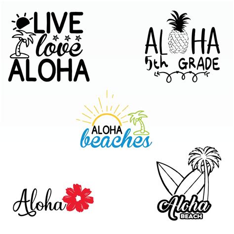 Aloha Svg Bundle Aloha Clipart For Cricut Aloha Beaches Silhouette