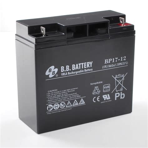 12V 17Ah Battery, Sealed Lead Acid battery (AGM), B.B. Battery BP17-12 ...