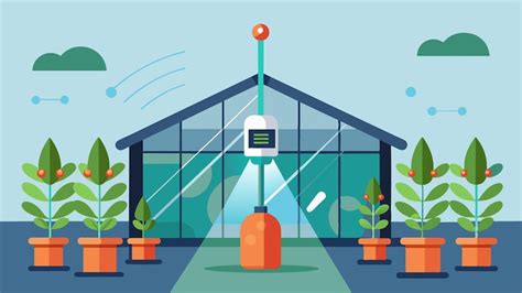 Premium Vector A Greenhouse Equipped With Technology For Automated Fertilization Using Sensors