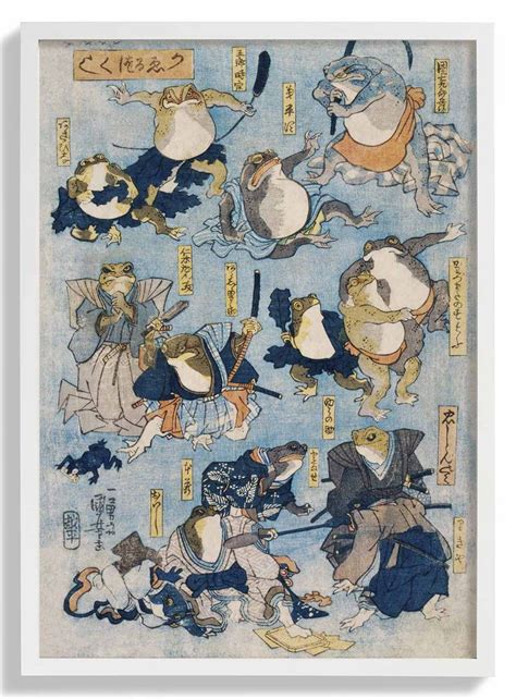 Samurai Frogs By Utagawa Kuniyoshi Japanese Poster I 2025 Japansk