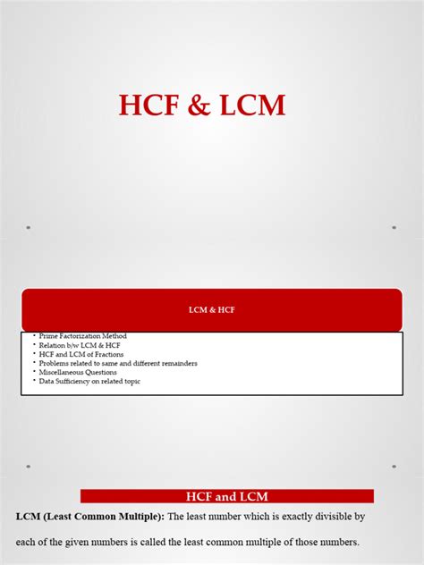 Hcf And Lcm Pdf Algebra Discrete Mathematics