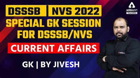 DSSSB NVS 2022 GK Current Affairs YouTube