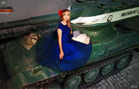 Wallpaper Girl France Dress Tank Girl Wot Tank World Of Tanks