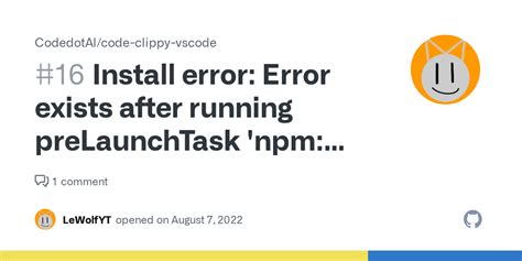 Install Error Error Exists After Running Prelaunchtask Npm Watch