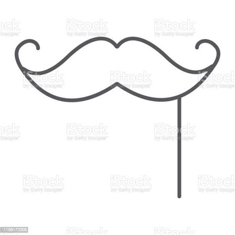 스틱 얇은 선 아이콘 남성과 마스크 얼굴 머리 기호 벡터 그래픽 흰색 배경에 선형 패턴에 콧수염 0명에 대한 스톡 벡터 아트 및 기타 이미지 Istock