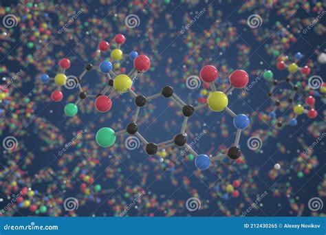 Molecule Of Hydrochlorothiazide Molecular Model Science Related 3d Rendering Stock